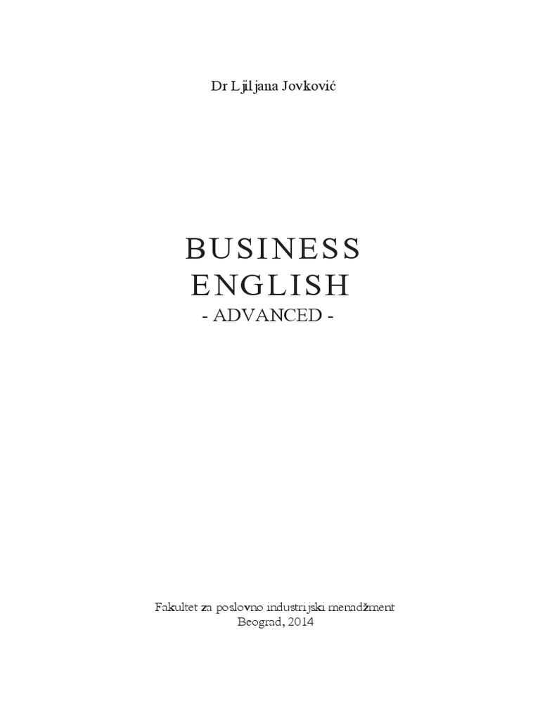 BUSINESS ENGLISH Advanced PDF | PDF