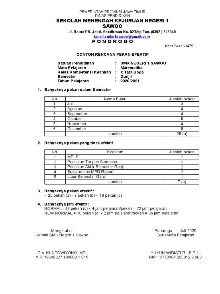 Contoh Rpe Ganjil 20-21 | PDF