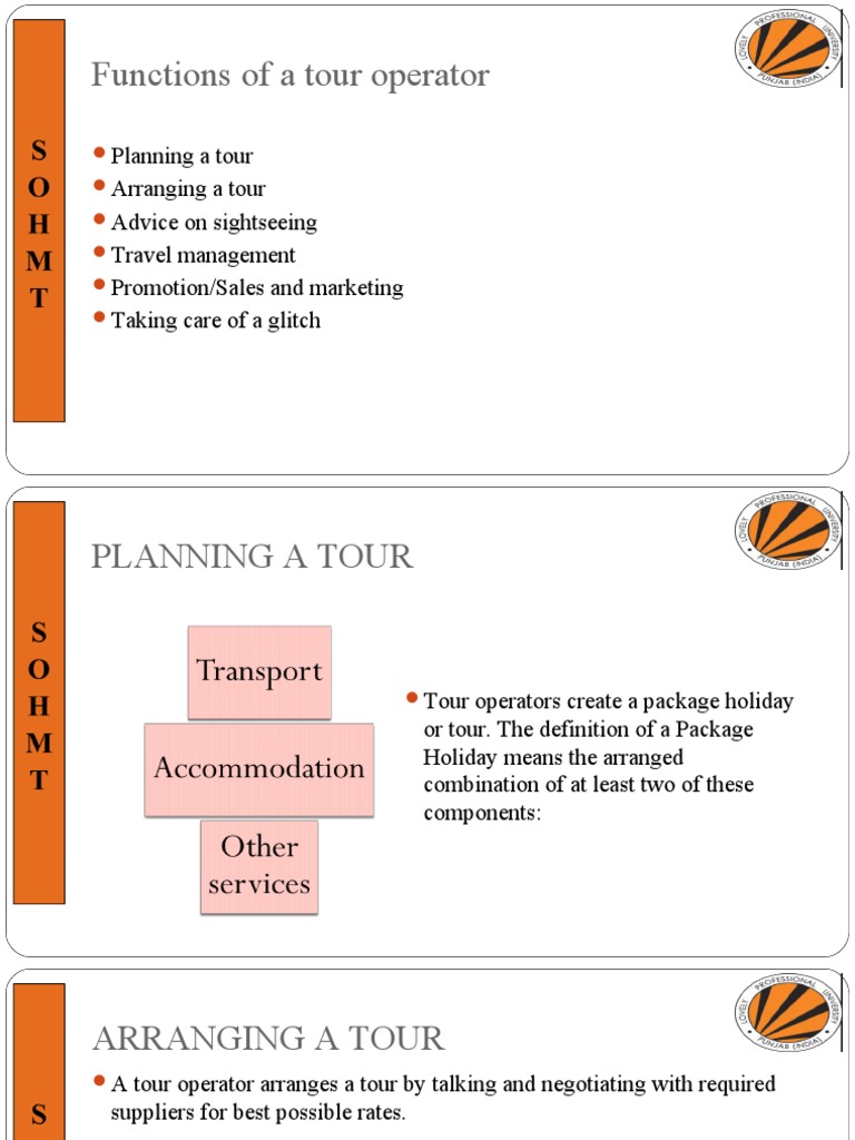 Functions of A Tour Operator | PDF
