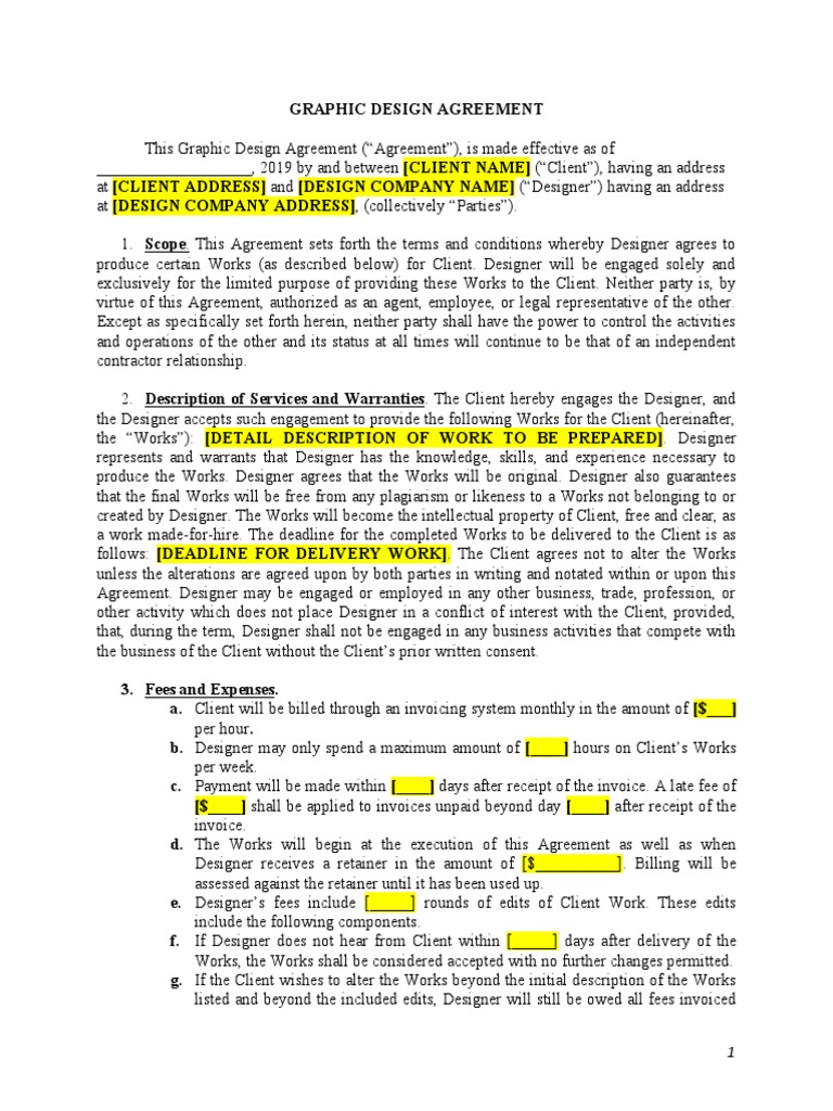 Graphic Design Agreement | PDF | Trade Secret | Indemnity