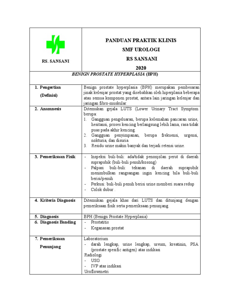 PPK Urologi BPH | PDF | Pengembangan Diri | Sains & Matematika