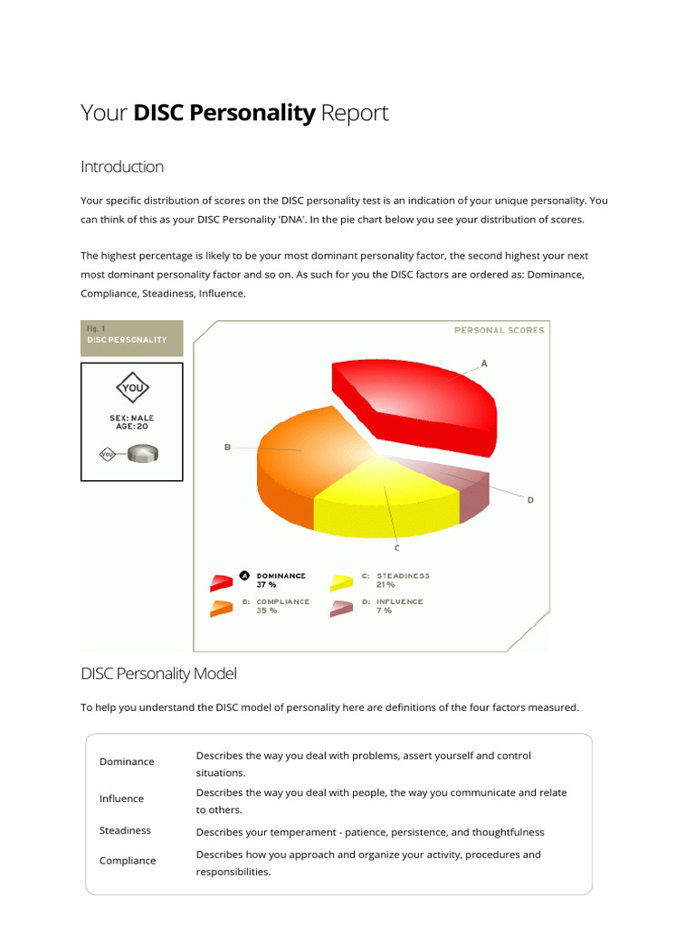 DISC Personality Test Result - Free DISC Types Test Online at 123test ...