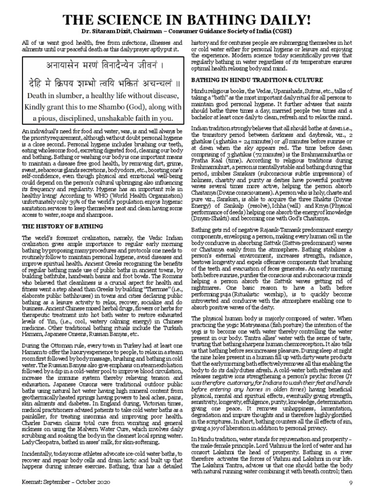 The Art and Science of Daily Bathing | PDF | Bathing | Hygiene