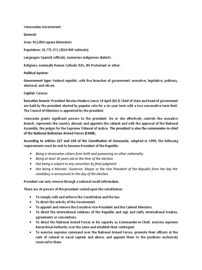 Venezuelan Form of Government and Pol. Parties | PDF | State Court ...