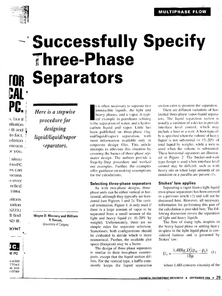 3 Phase Separators | PDF