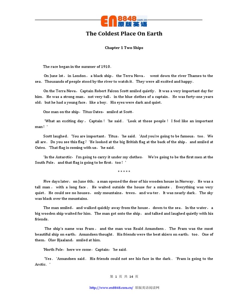 1A - 08.the Coldest Place On Earth PDF | PDF | Roald Amundsen | South Pole