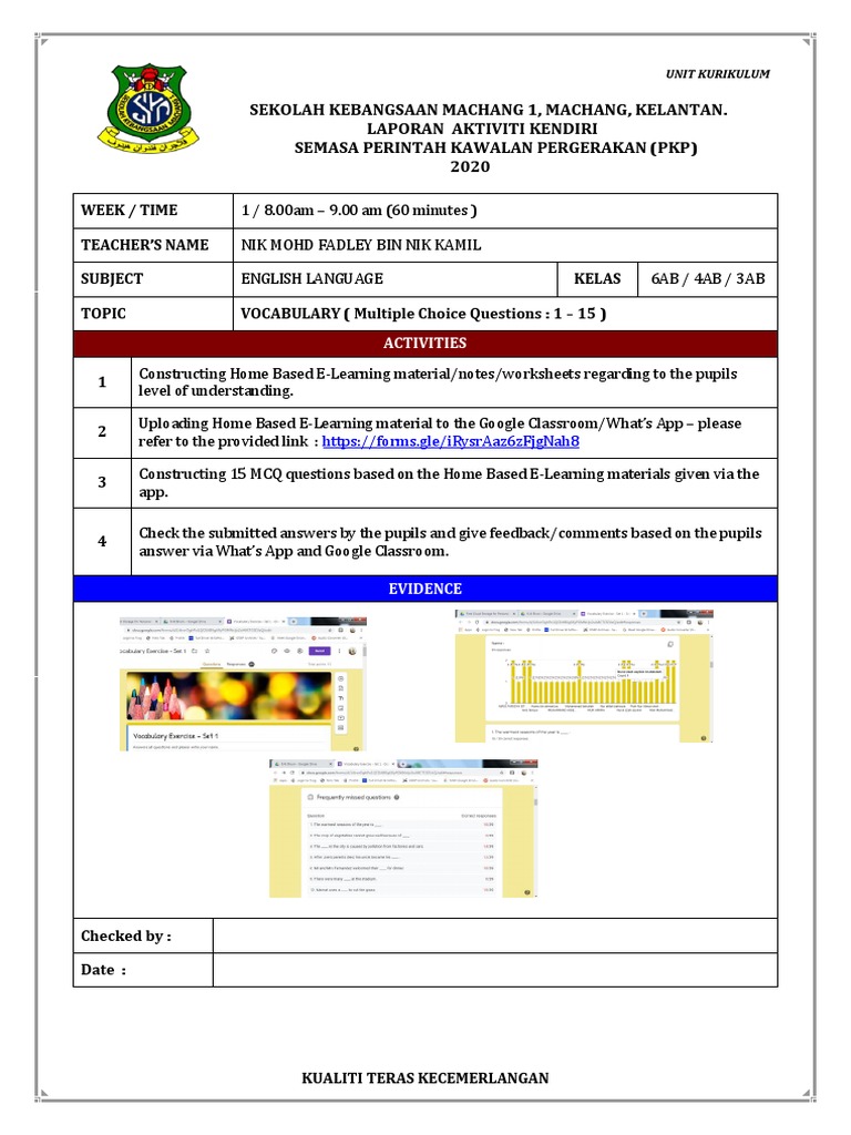 Report PDPC PKP - Week 1 | PDF
