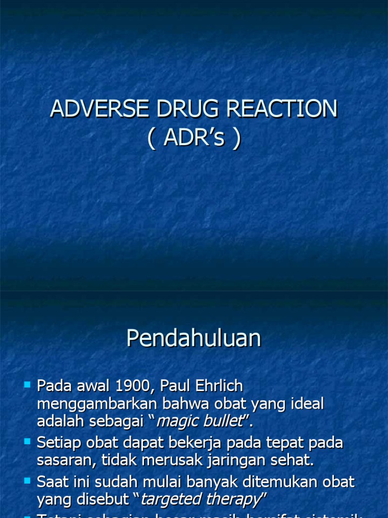 Adverse Drug Reaction (ADR's) | PDF