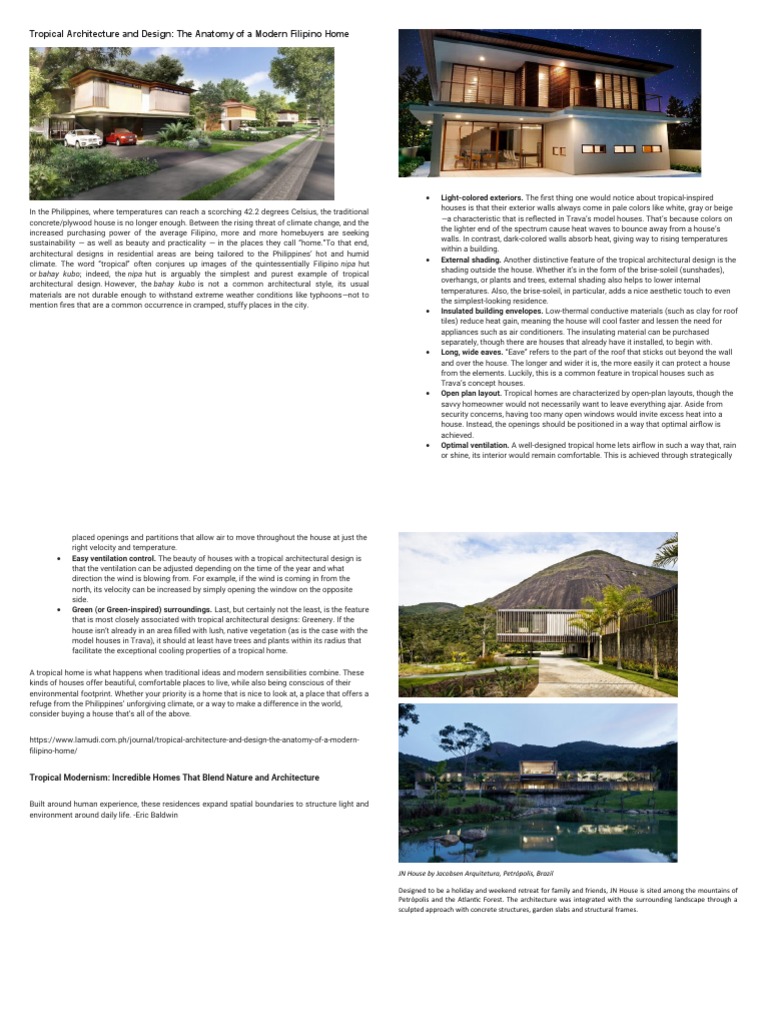 Tropical Architecture and Design 1 | PDF | Roof | Window