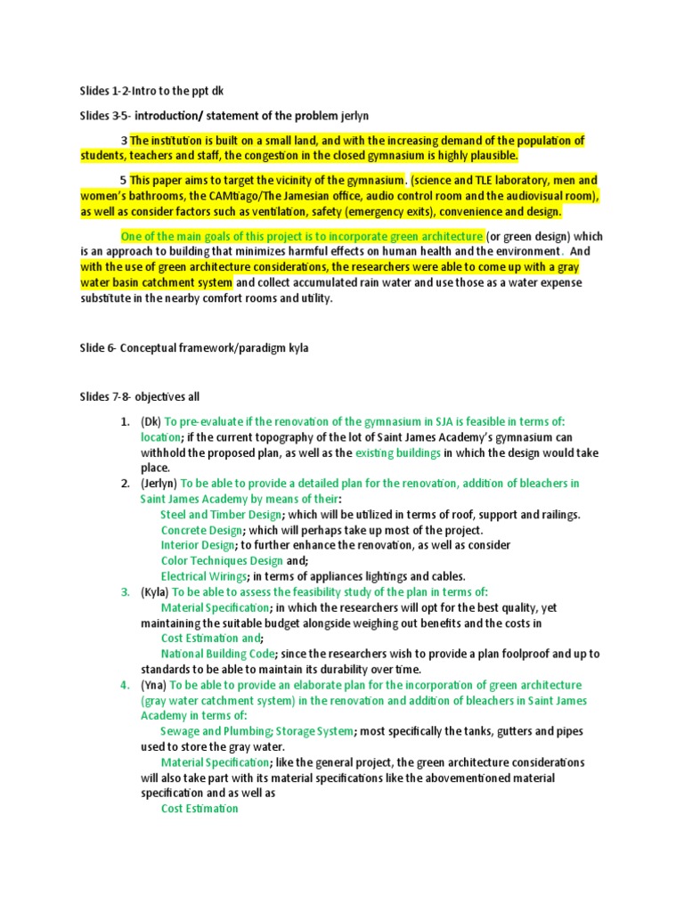 Pre Oral Script | PDF | Feasibility Study | Sustainable Architecture