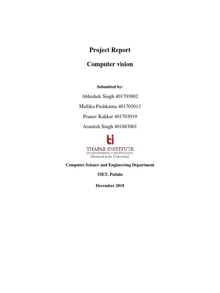 Project Report Computer Vision | PDF | Image Segmentation | Image ...