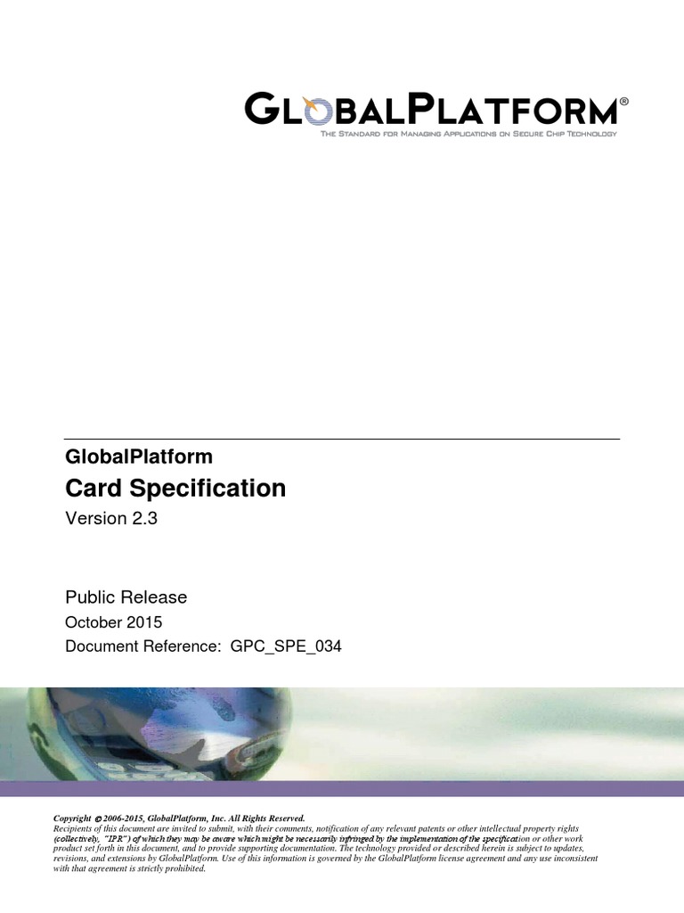 GPC Specification v2.3 | PDF | Cryptography | Encryption