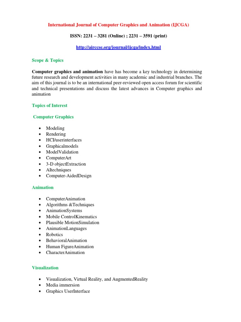 International Journal of Computer Graphics | PDF