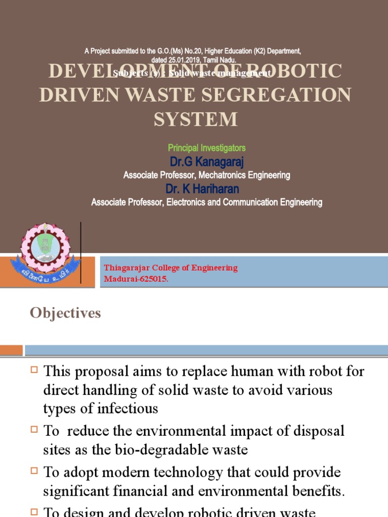 Development of Robotic Driven Waste Segregation System-2 | PDF | Waste ...