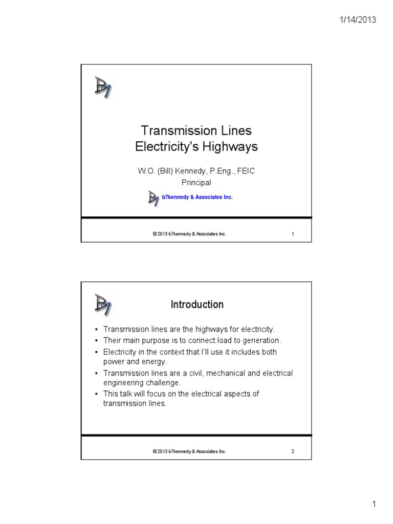 Transmission Lines Electricity's Highways: B7kennedy & Associates Inc ...