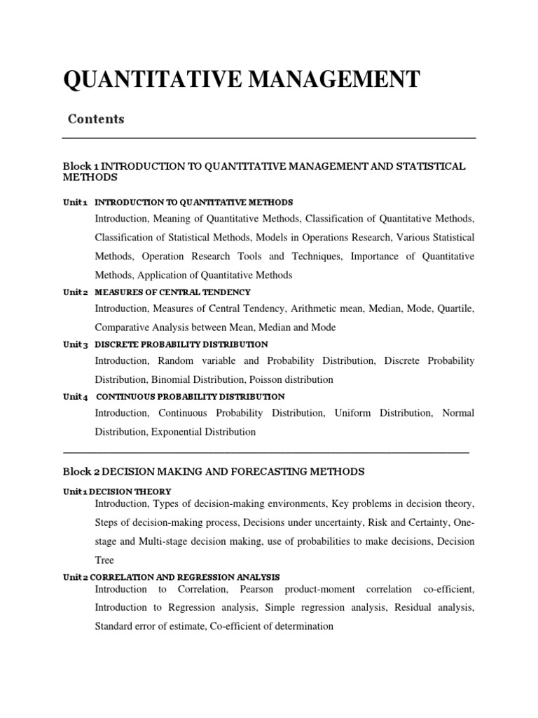 Quantitative Management PDF | PDF | Statistics | Regression Analysis