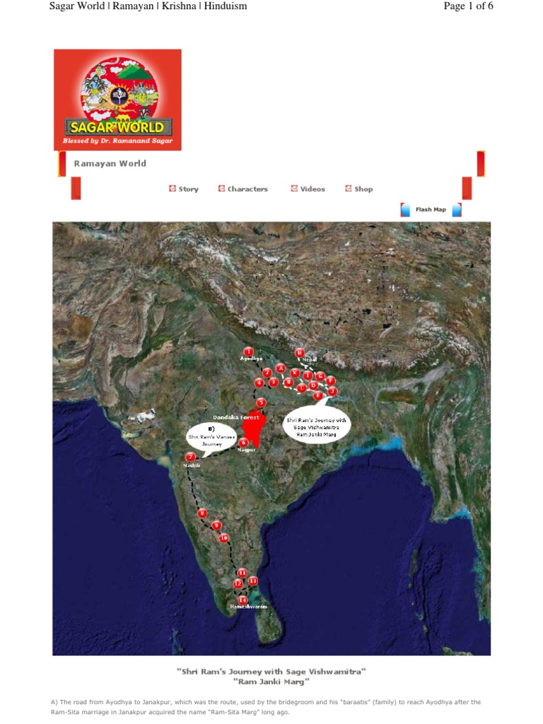 Map of Ramayan Period of India | PDF | Rama | Ancient Indian Literature