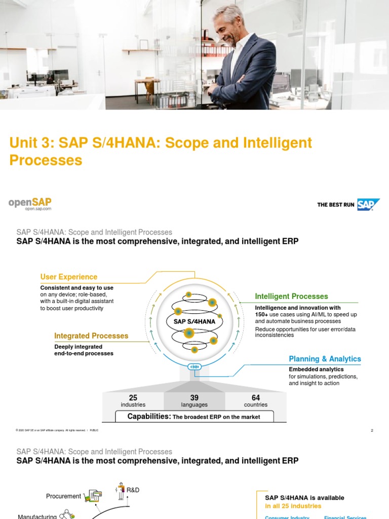 Unit 3: SAP S/4HANA: Scope and Intelligent Processes | PDF | Sap Se ...