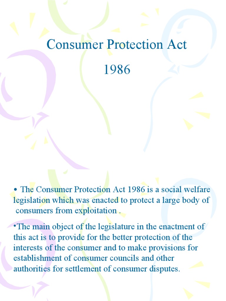 Consumer Protection Act 1986 | PDF | Consumer Protection | Complaint