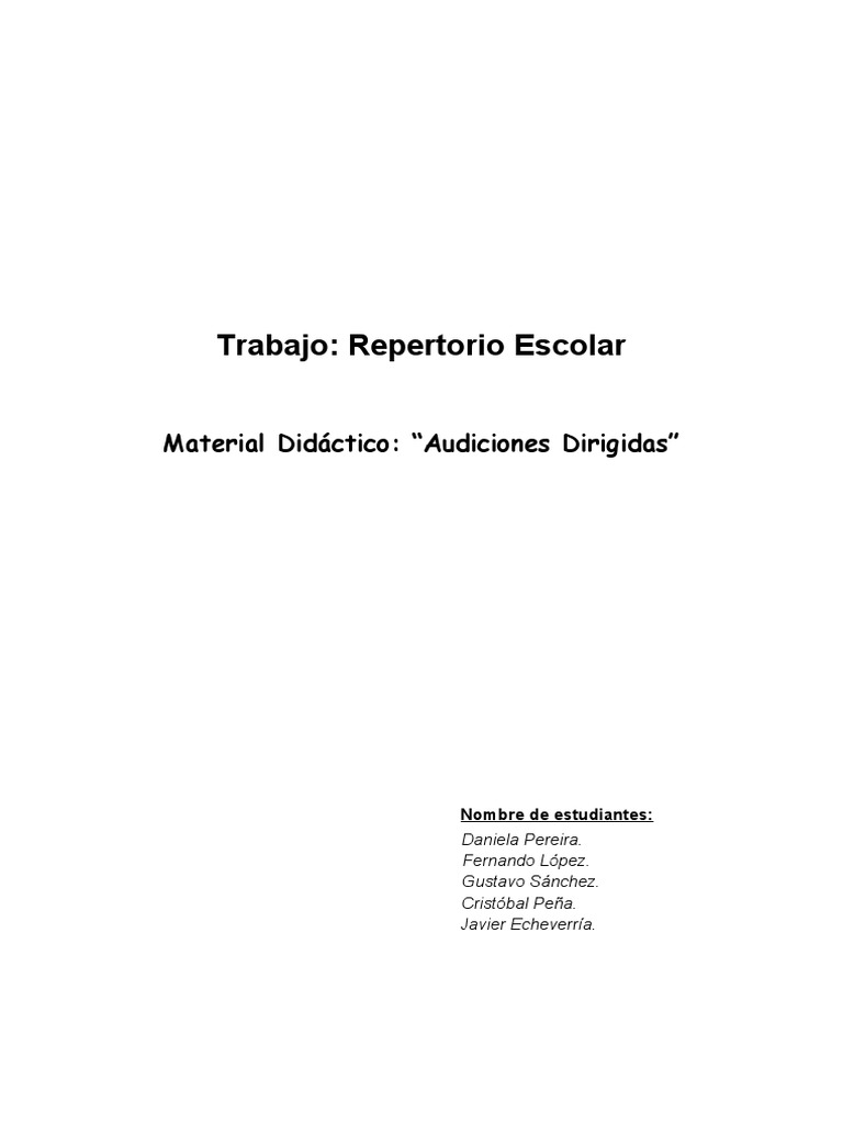 Repertorio Musical Escolar: Actividades y Obras | PDF | Las artes ...