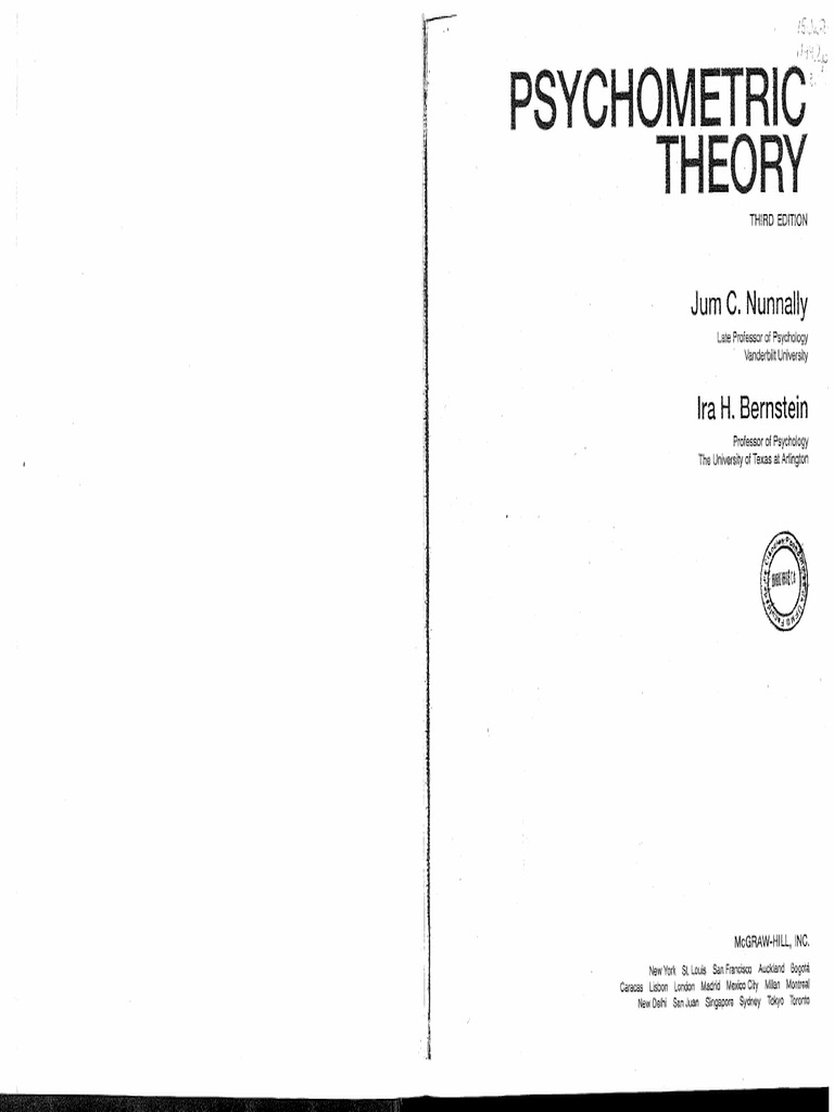 Psychometric Theory PDF | PDF