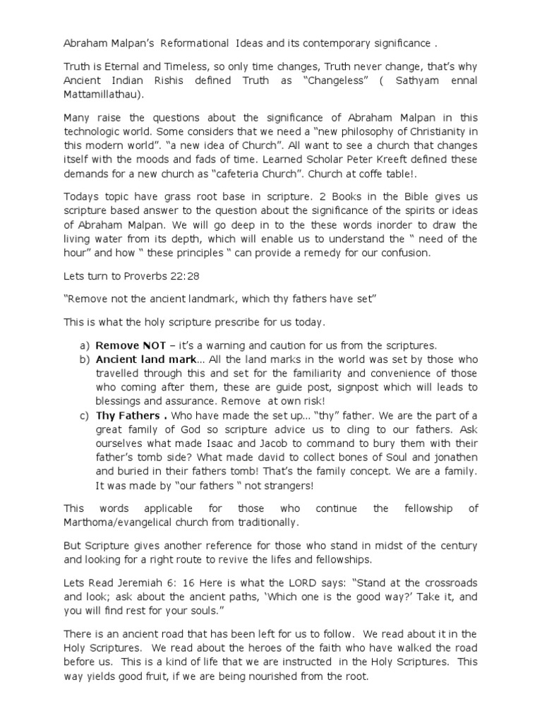 Abraham Malpan | PDF | Religious Behaviour And Experience | Theology