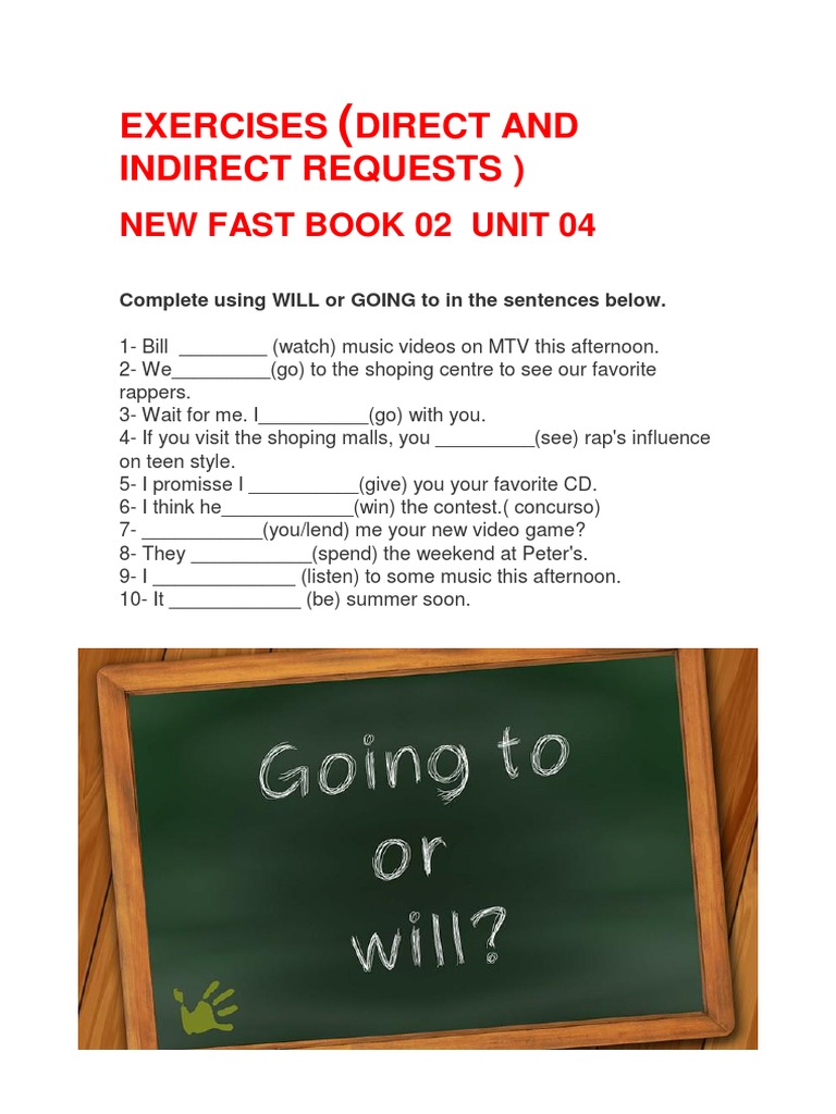 Exercises Direct and Indirect Requests) : New Fast Book 02 Unit 04 | PDF | Leisure