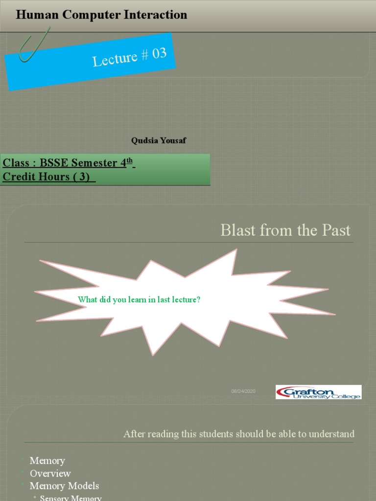 03 - Hci - Human Memory 30 | PDF | Memory | Working Memory
