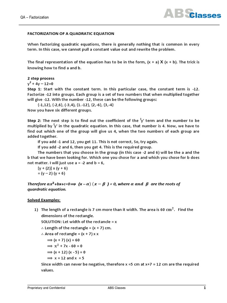 Factorization | PDF | Length | Factorization