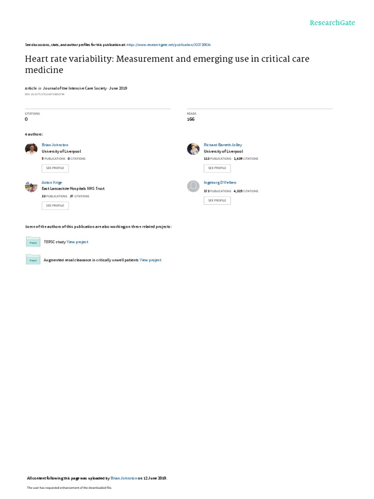 Heart Rate Variability Measurement and Emerging Us | PDF | Heart Rate ...