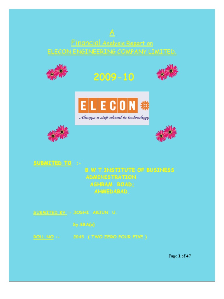Elecon Eng Bba Report | PDF | Balance Sheet | Leverage (Finance)