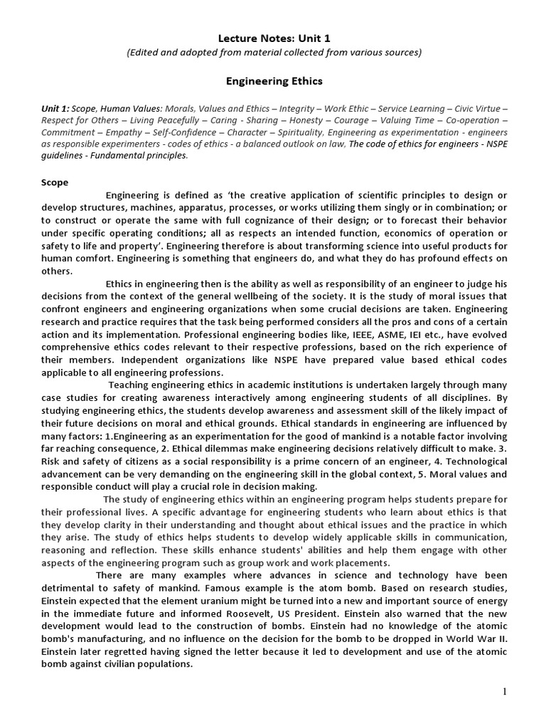 Engineering Ethics PDF | PDF | Service Learning | Engineering