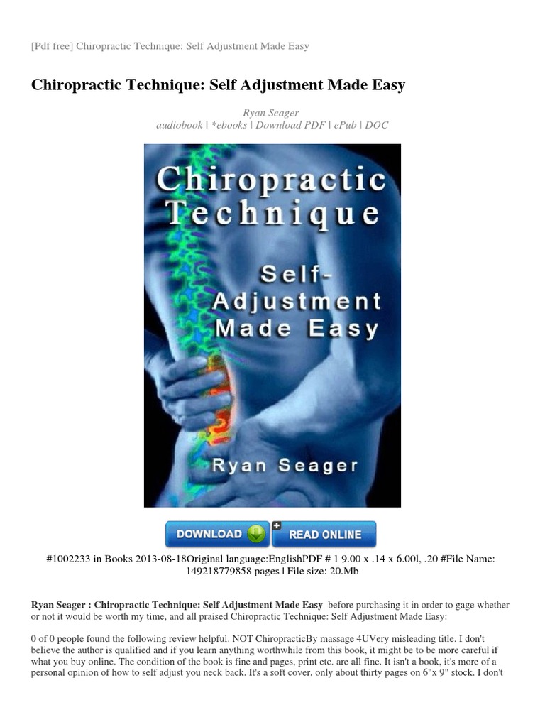 Chiropractic Technique Self Adjustment Made Easy | PDF | Chiropractic ...