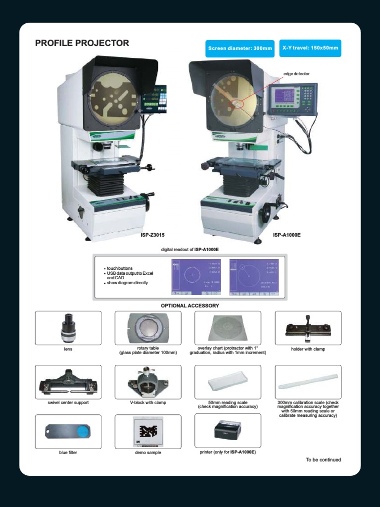 Profile Projector: Screen Diameter: 300mm X-Y Travel: 150x50mm | PDF ...