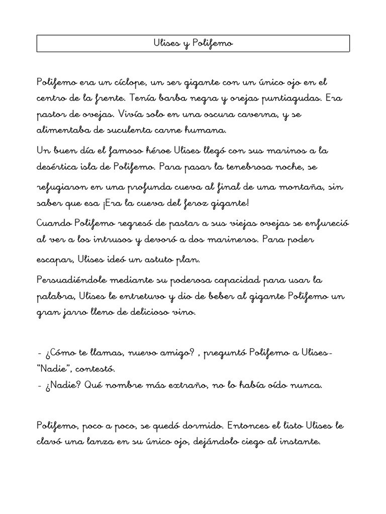 Ulises y Polifemo PDF | PDF