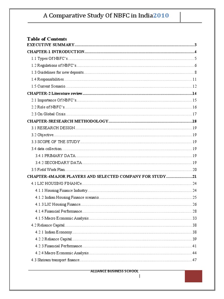 Study On NBFC | PDF | Non Bank Financial Institution | Reserve Bank Of ...