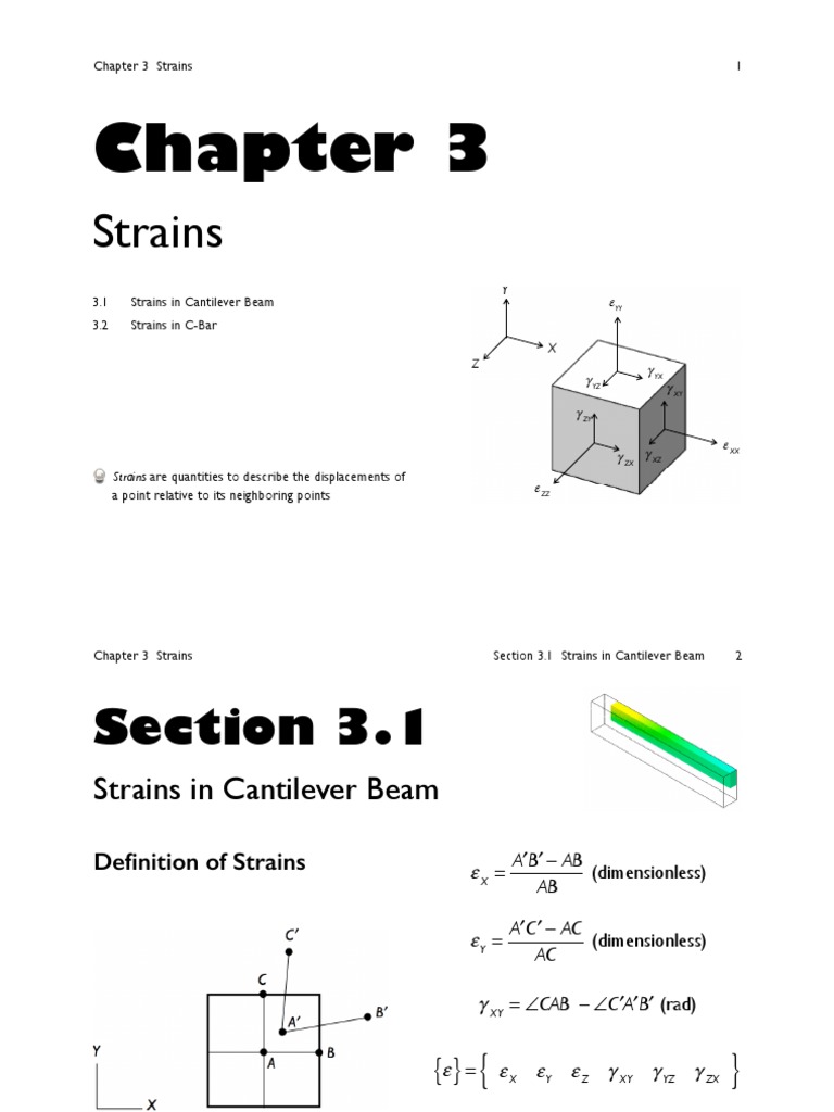 Chapter 3 Strains 1 | PDF | Mechanical Engineering | Geometry