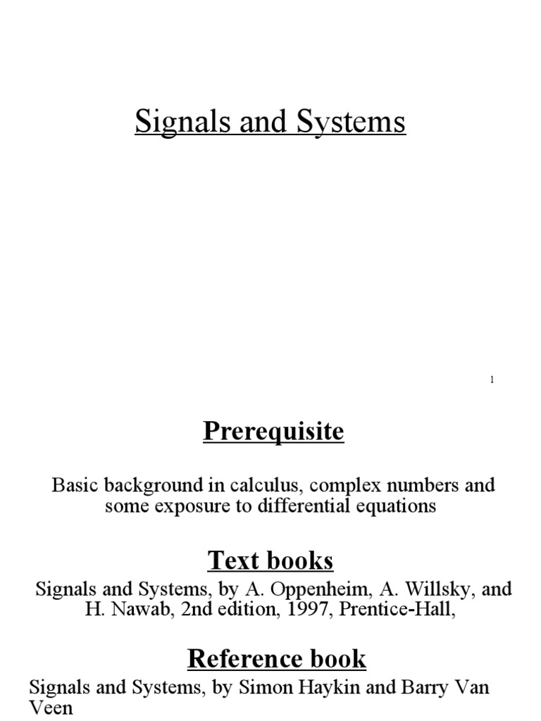 Introduction to Signals and Systems | PDF | Applied Mathematics ...