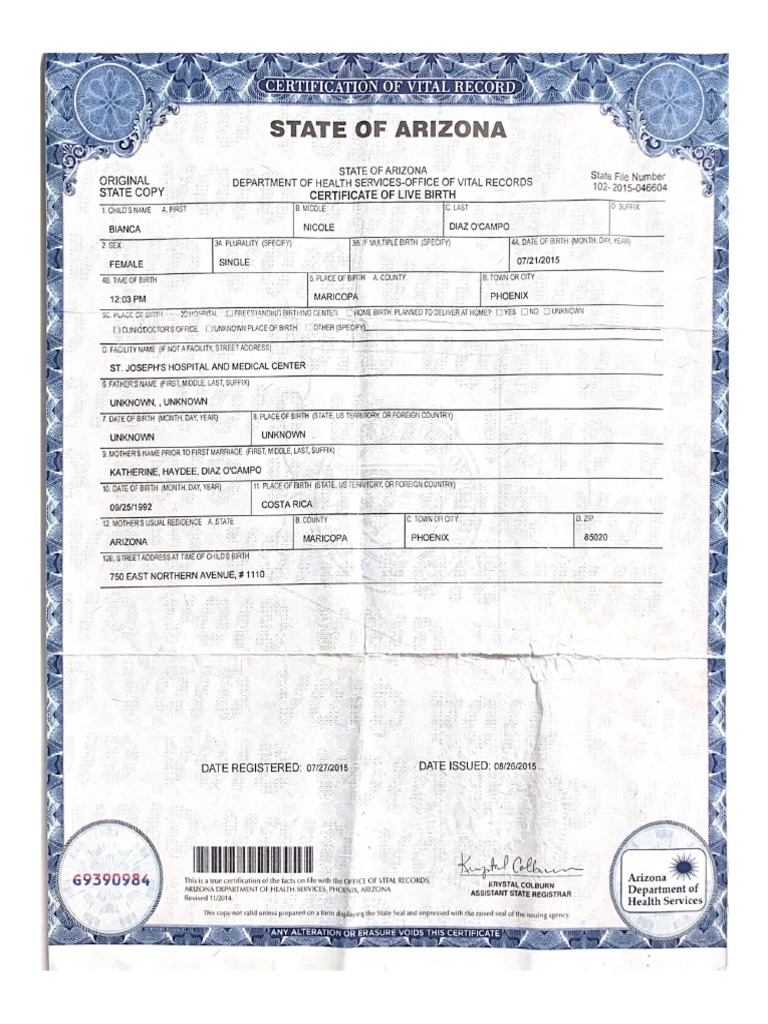 Certification of Vital Record | PDF