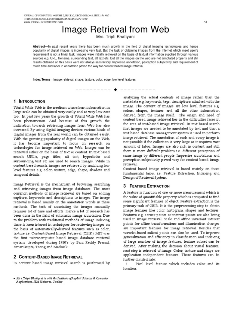 Image Retrieval From Web | PDF | Information Retrieval | Image Segmentation