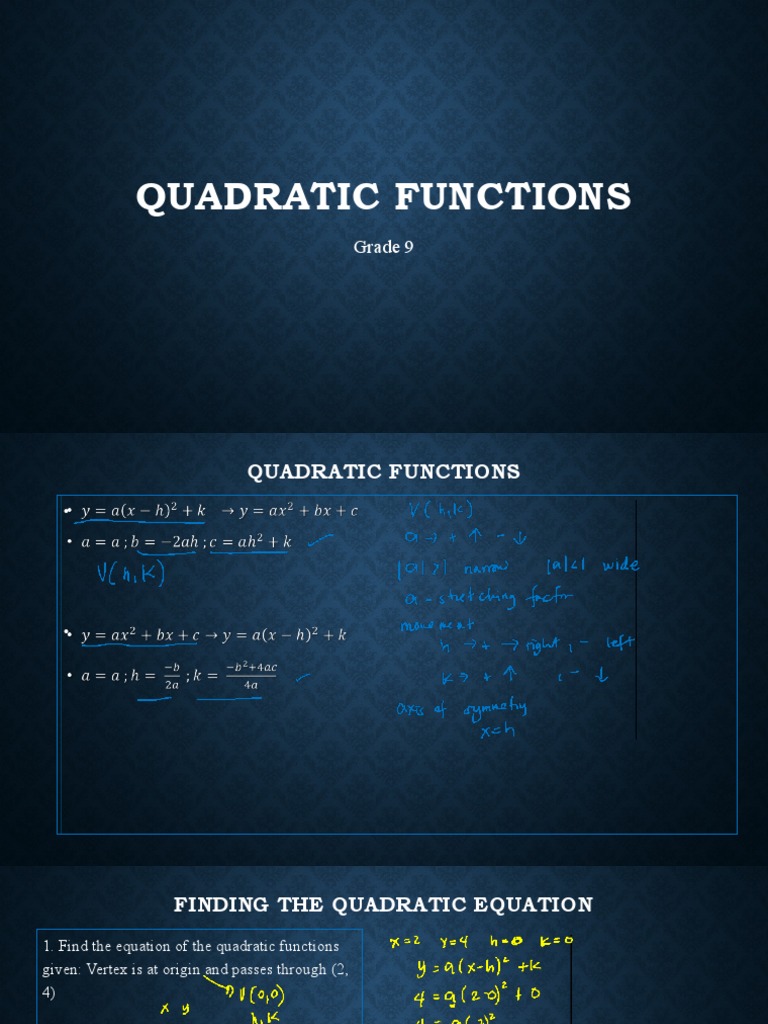Finding Quadratic Equations Guide | PDF | Teaching Methods & Materials ...