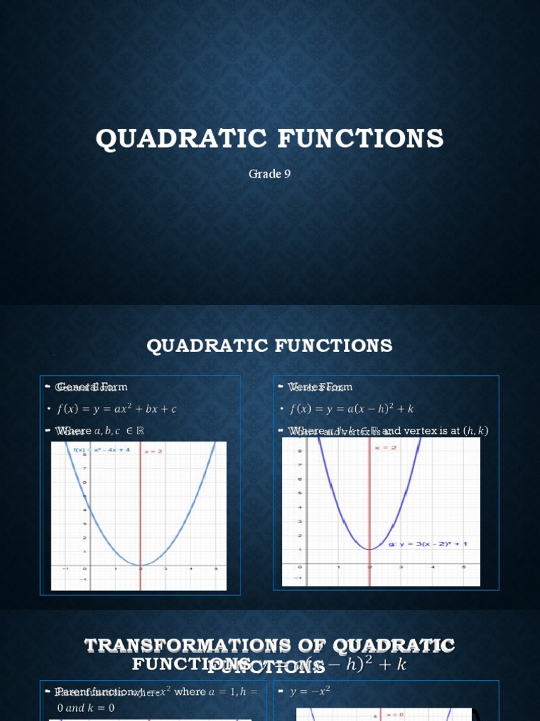 Understanding Quadratic Functions | PDF | Algebra | Mathematical Concepts
