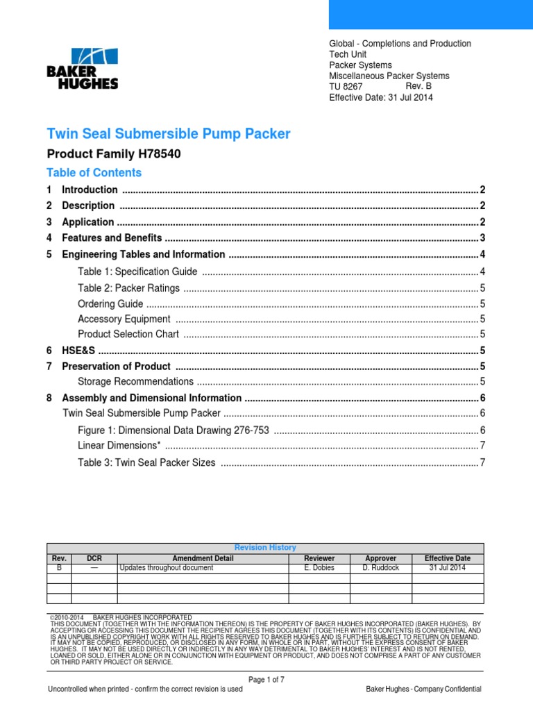 Twin Seal Packer TU | PDF | Electrical Connector | Pump