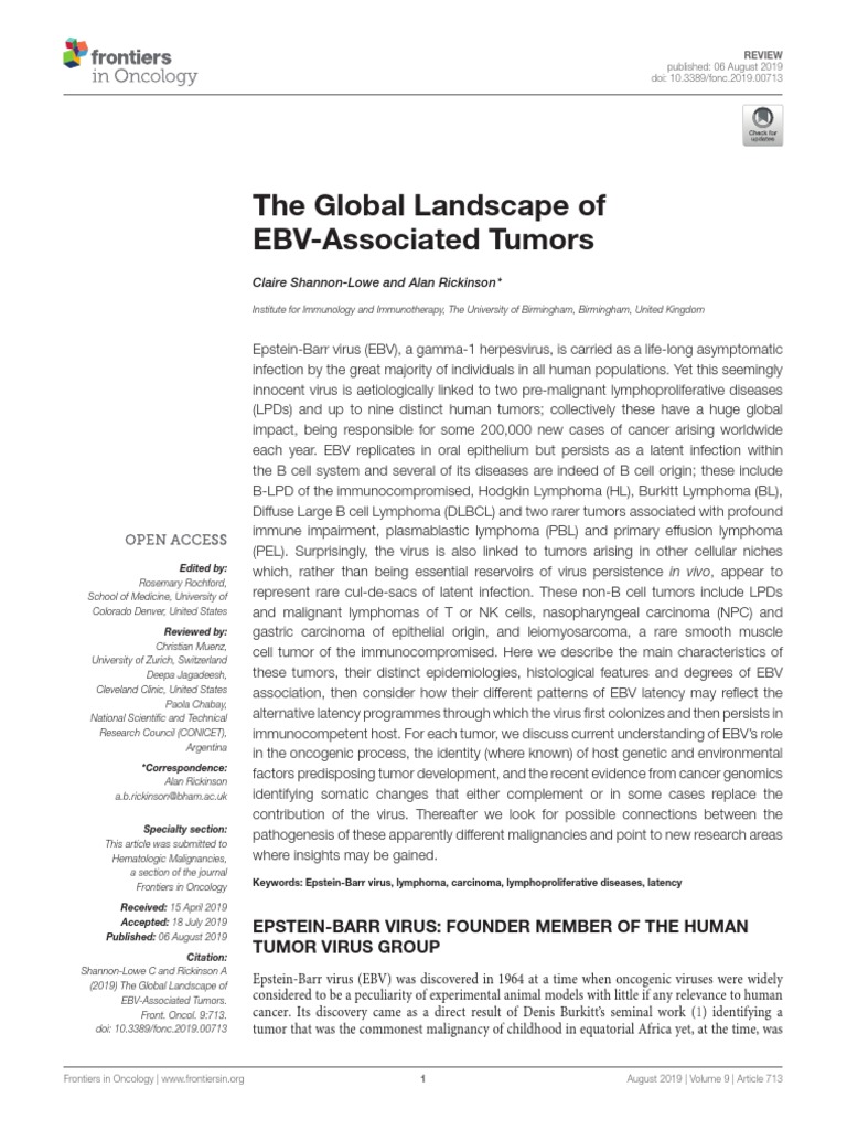 The Global Landscape of EBV-Associated Tumors: Claire Shannon-Lowe and ...