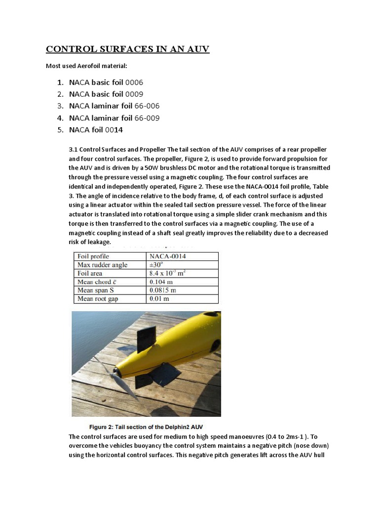 Control Surfaces in An Auv | PDF | Science & Mathematics | Technology & Engineering
