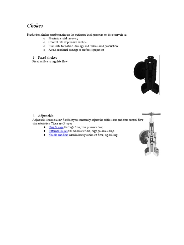 Optimizing Reservoir Flow with Chokes | PDF | Home & Garden ...