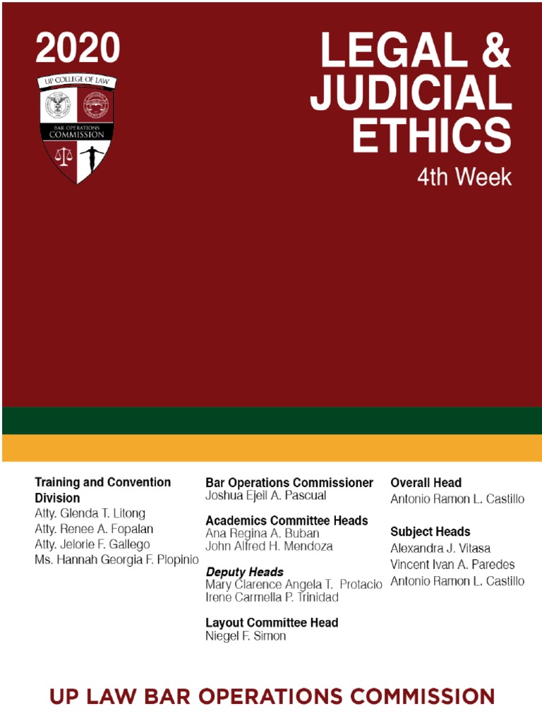 8 2020 UP BOC Legal Ethics Reviewer | PDF | Legal Education | Lawyer