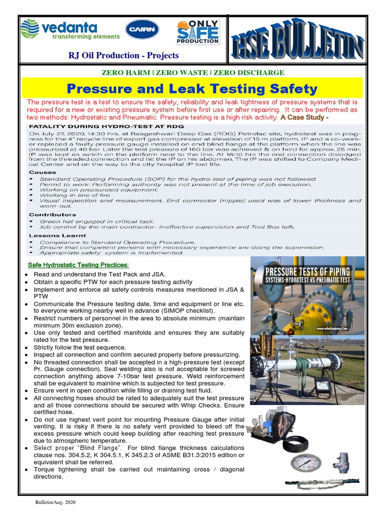 090 G - Pressure and Leak Testing Safety | PDF | Safety | Leak