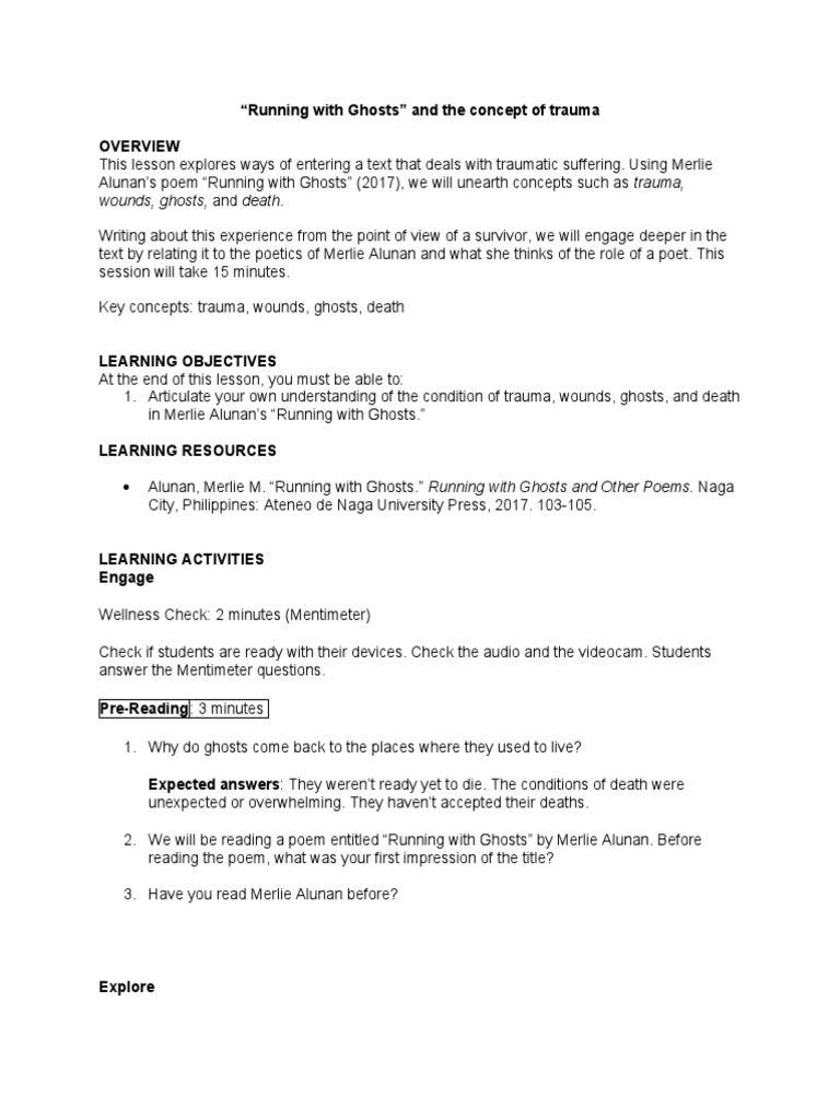 Lesson On Trauma Writing | PDF | Psychological Trauma | Psychological ...