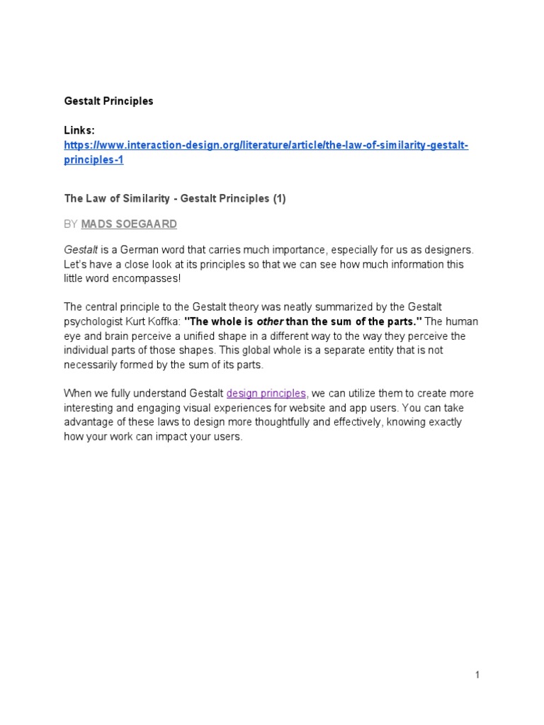 Gestalt Principles | PDF | Perception | Neuropsychological Assessment